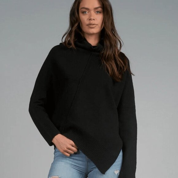 Elan | Sweaters | Nwt Elan Stone Turtleneck Asymmetric Hem Sweater In ...